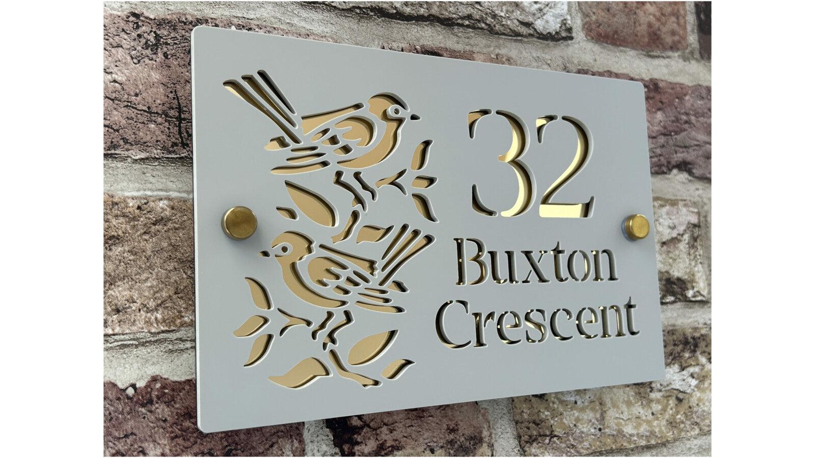 Birds With Flowers House Sign - Elizabeth Frances Designs